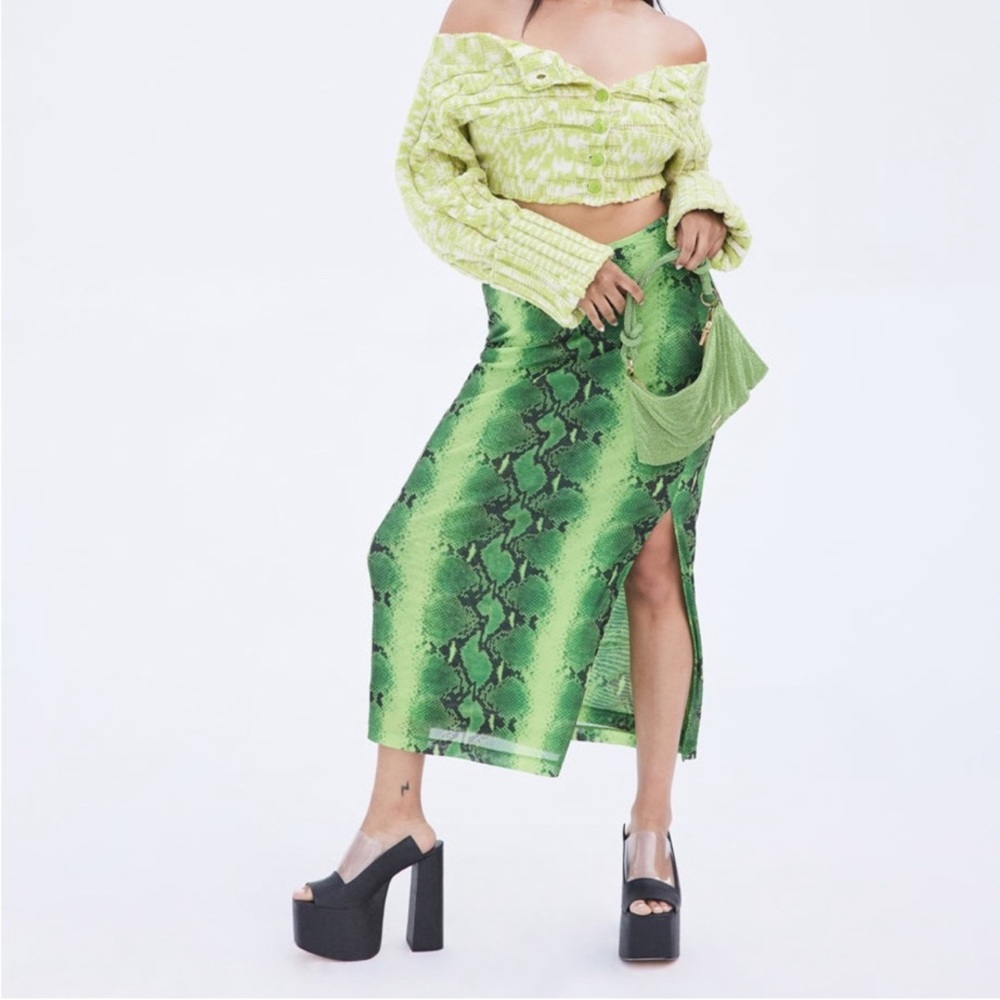 Cult Gaia X Bratz Collab Snakeskin Skirt - Gem